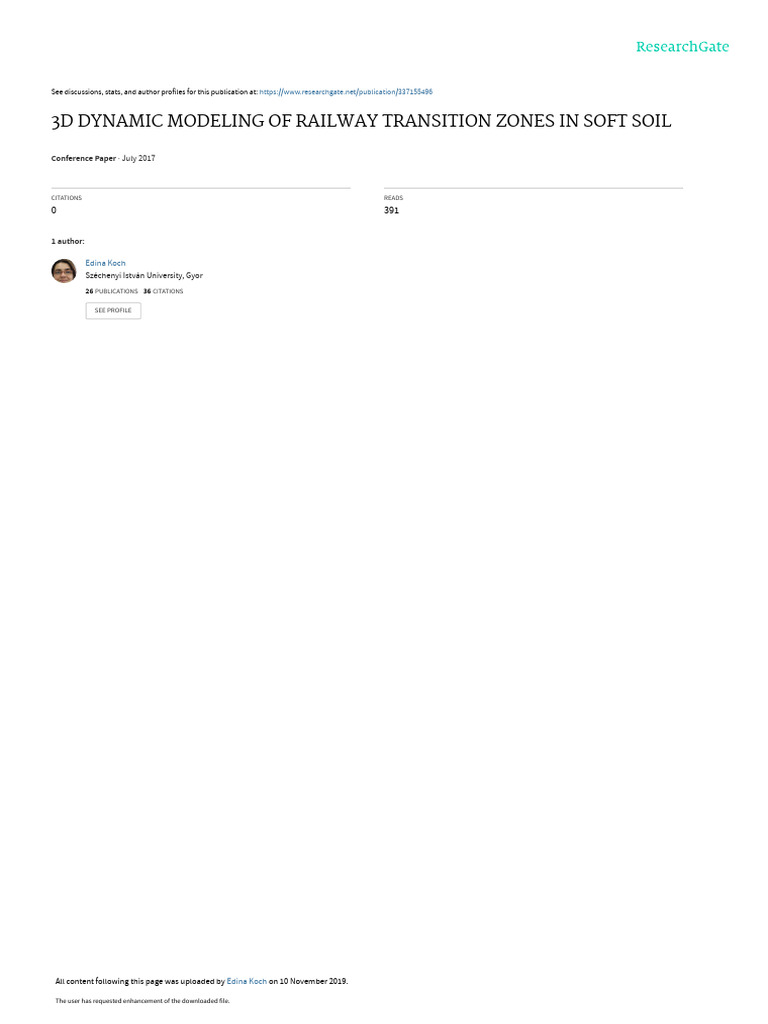 3D Dynamic Modeling of Railway Transition Zones in Soft Soil | PDF ...