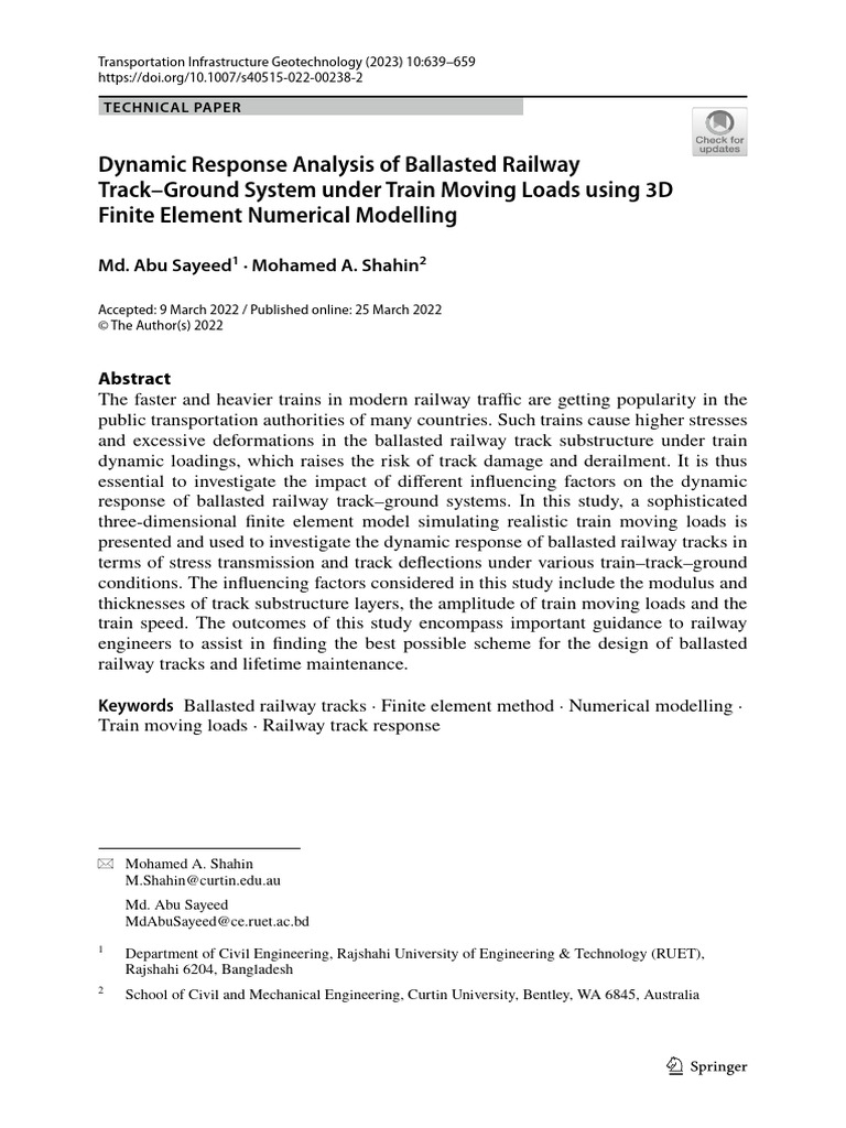 Dynamic Response Analysis Rly Track | PDF | Stress (Mechanics) | Young ... Dynamic Response Analysis Rly Track | PDF | Stress (Mechanics) | Young ...