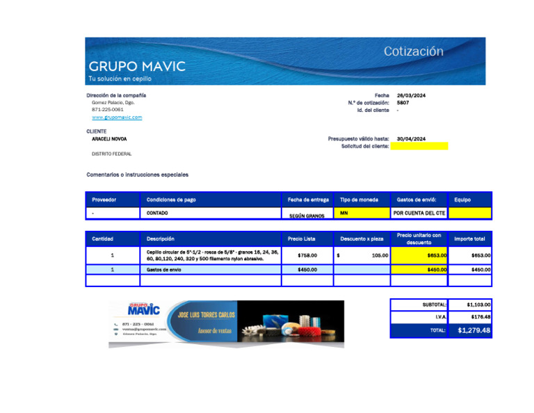 Cotizacion 5807 ARACELI NOVOA | PDF | Moneda | Mercado de divisas