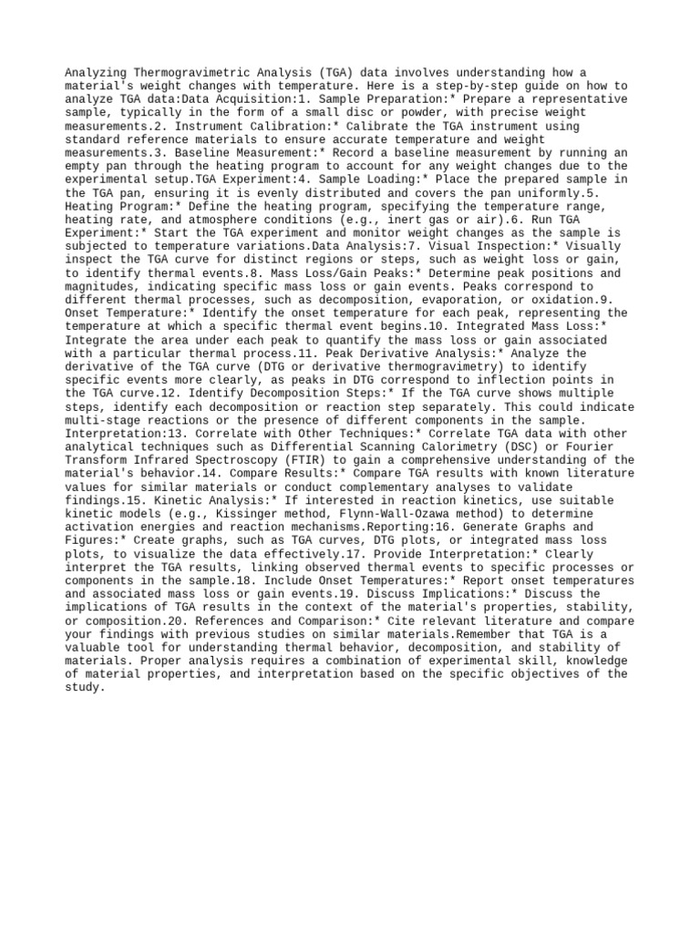 Tga Pdf Thermogravimetric Analysis Physical Sciences