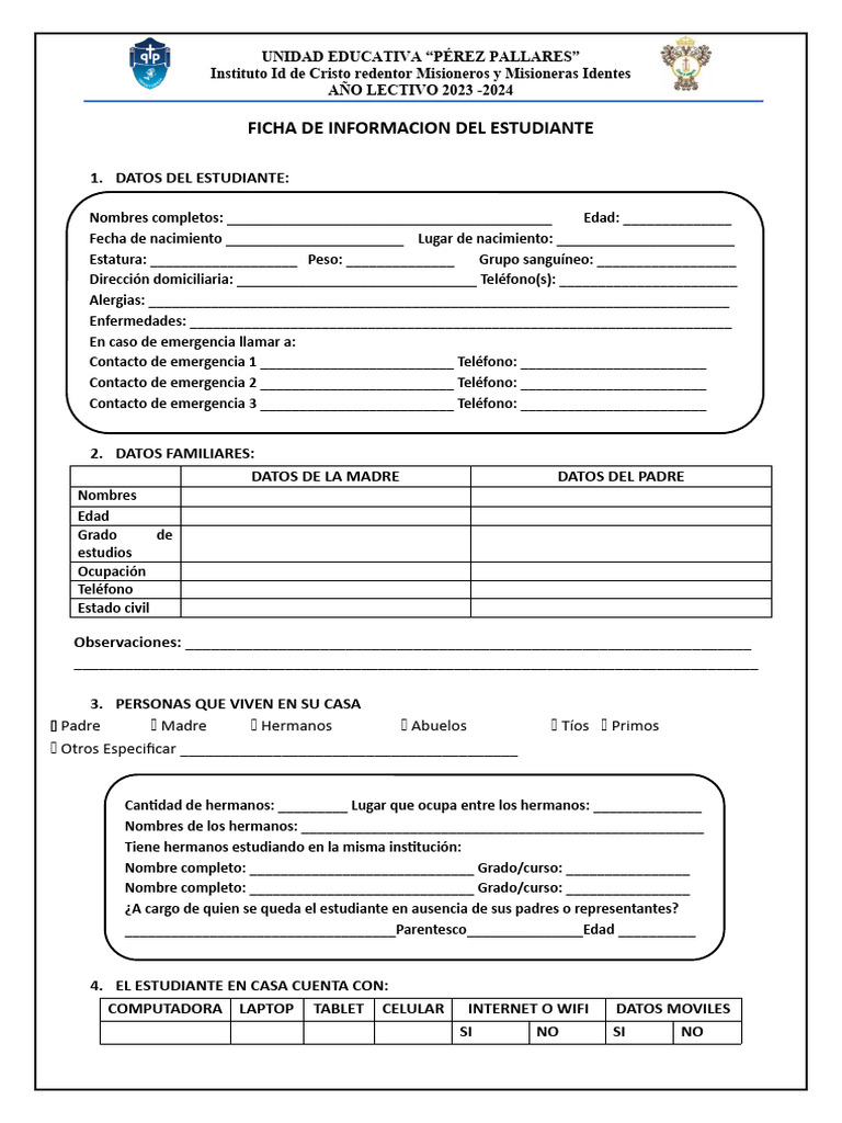 Ficha Del Estudiante | PDF | Informática | ciberespacio