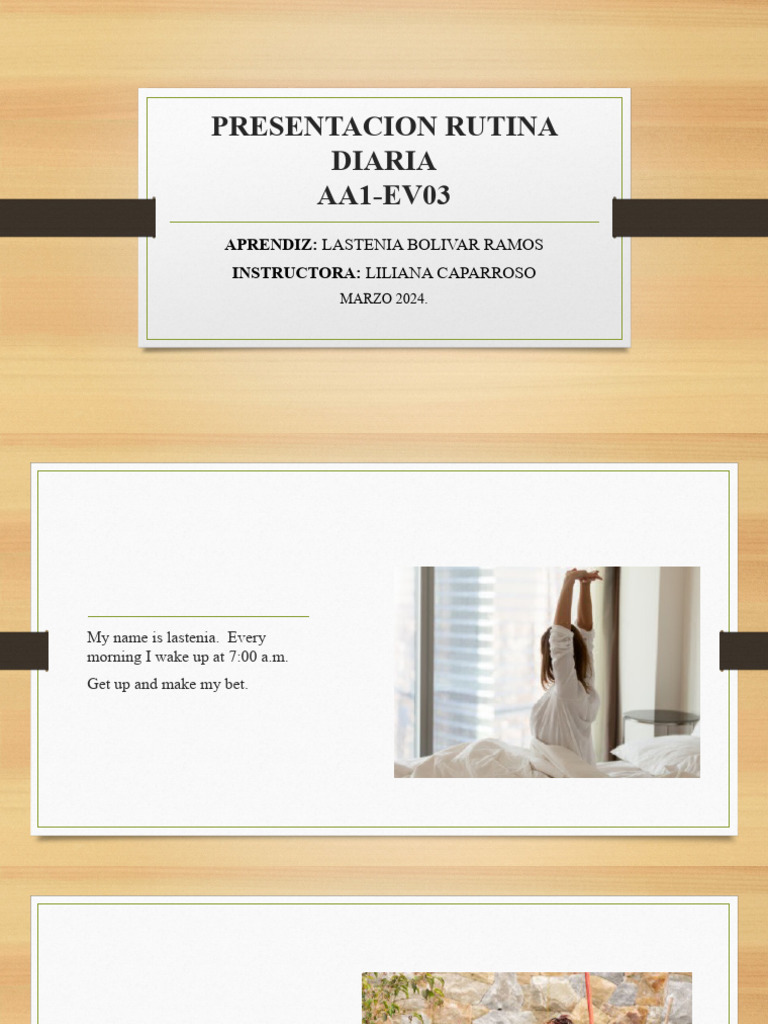 Presentacion Rutina Diaria | PDF