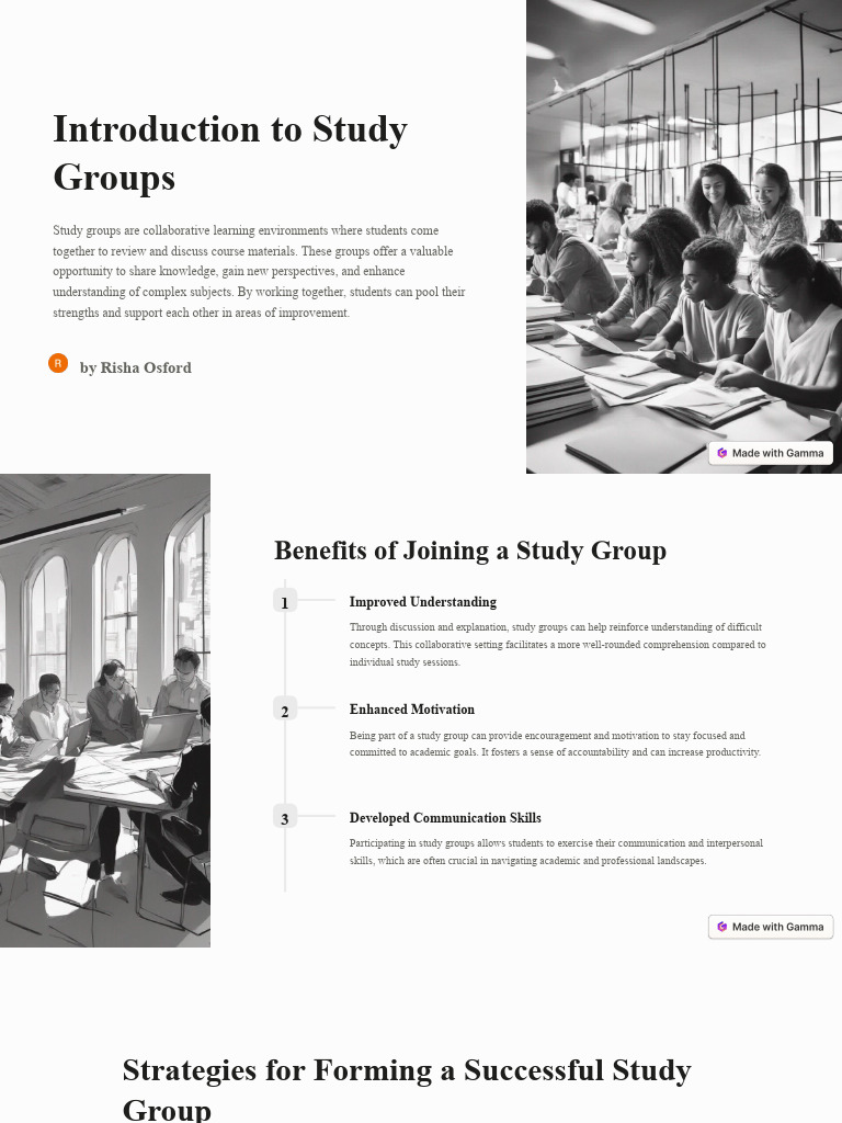 Introduction To Study Groups | PDF | Motivational | Motivation