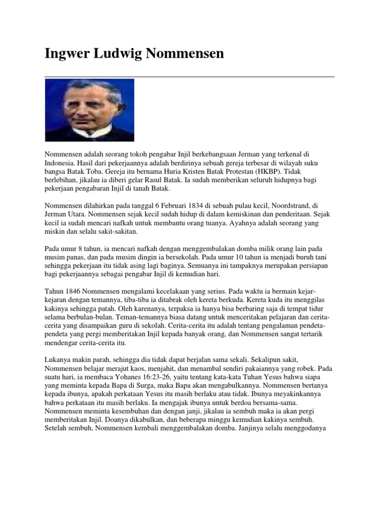 Ingwer Ludwig Nommensen | PDF