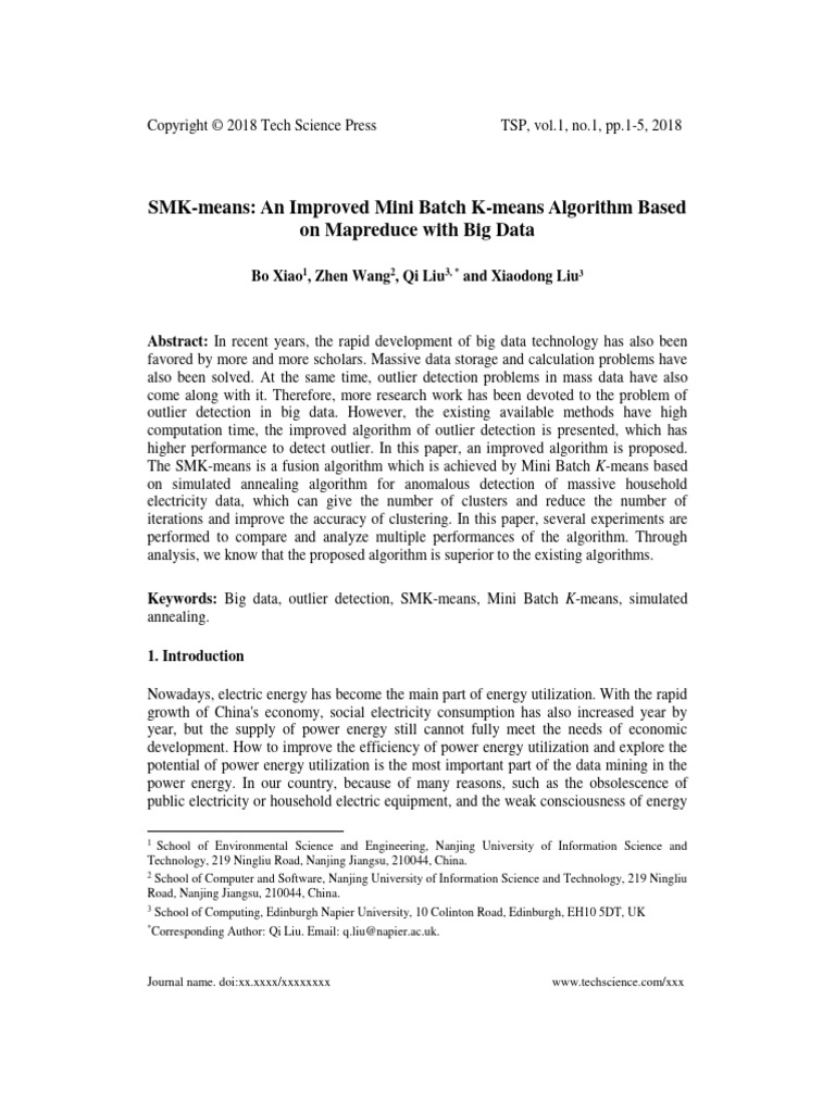 Smk Means An Improved Mini Batch K Means Algorithm Pdf Apache