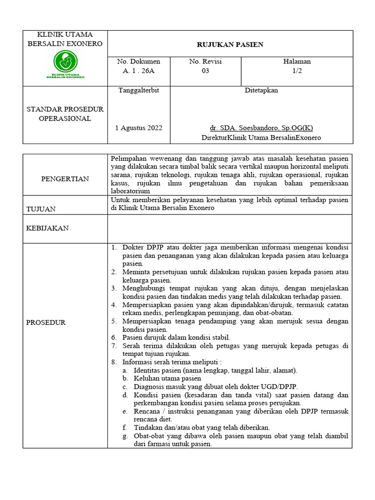2.spo Rujukan Pasien | PDF