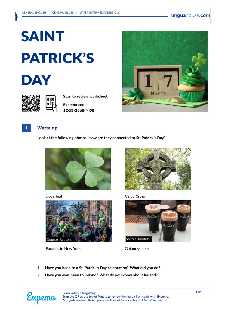 Saint Patricks Day American English Teacher | PDF | Saint Patrick