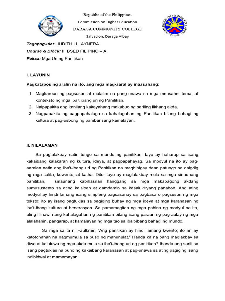 Module in MC Lit 104 | PDF