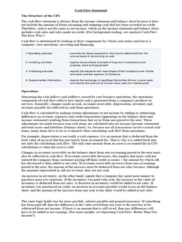 Cash Flow | PDF | Cash Flow Statement | Debits And Credits