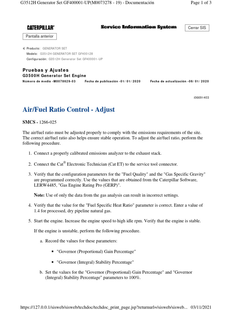 Air-Fuel Ratio Control - Adjust | PDF | Engines | Electric Generator