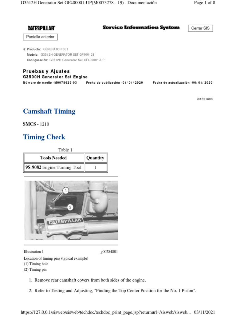Camshaft Timing Adjustment Guide | PDF | Gear | Piston