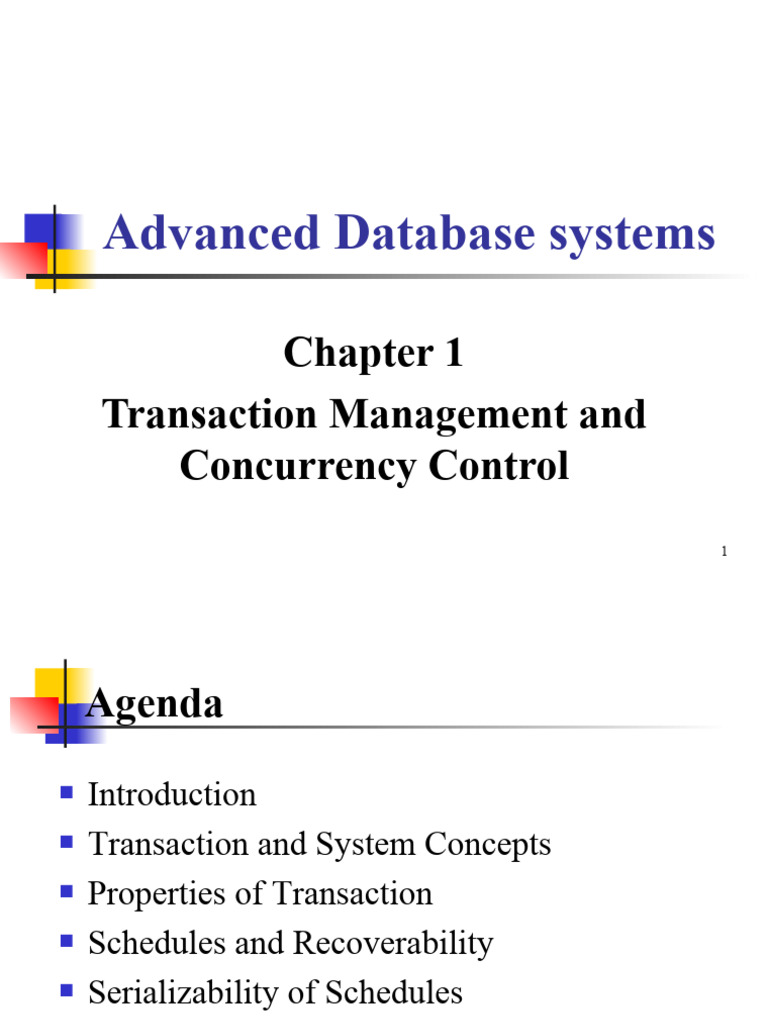 Chapter 1 Transaction Management and Concurrency Control Lec 1 and | PDF | Database Transaction ...