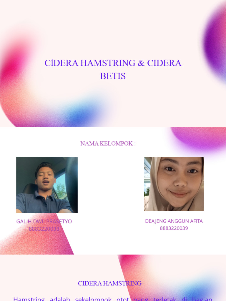 Tugas Kelompok 2 Cidera Hamstring Dan Betis 2 | PDF | Sains & Matematika