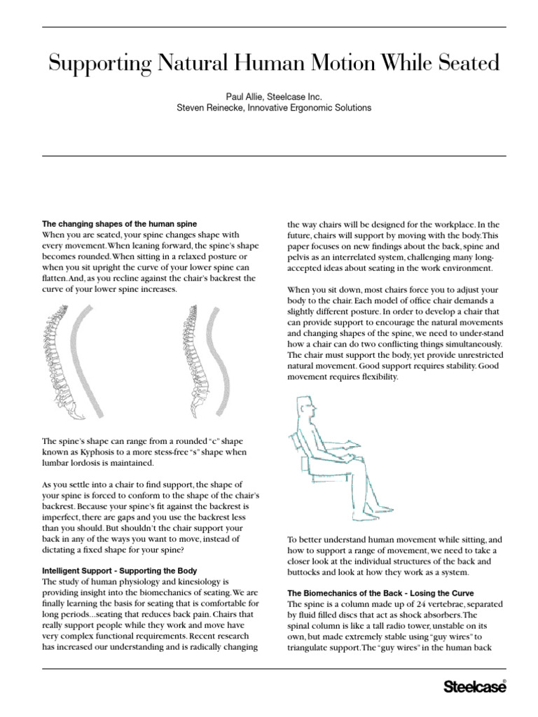 Natural Motion While Seated | PDF | Vertebral Column | Chair
