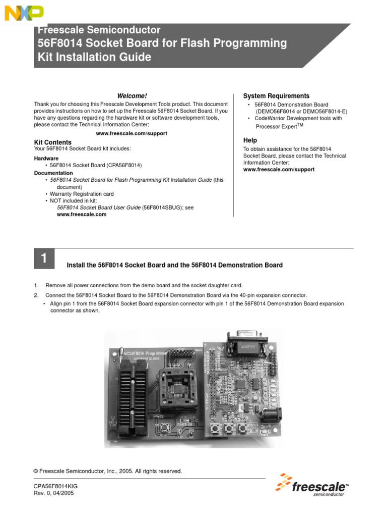 56F8014 Socket Board For Flash Programming | PDF | Electrical Connector ...
