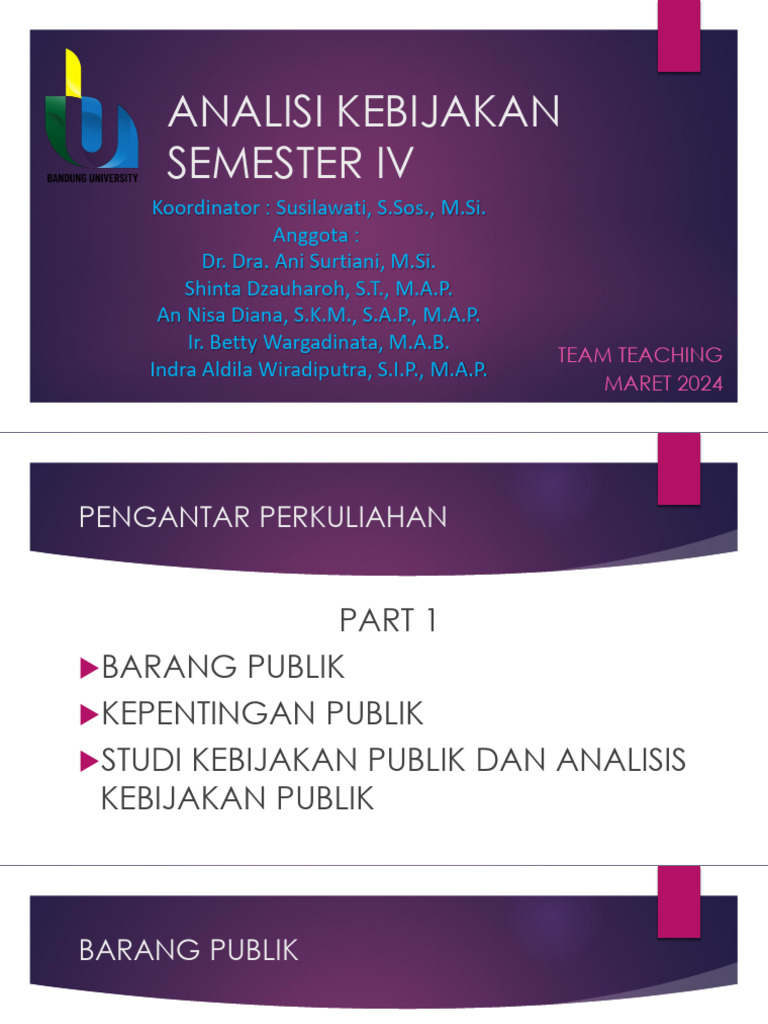 BAHAN AJAR ANALISIS KEBIJAKAN SMT IV ADM. PUBLIK - PPTX P1 | PDF