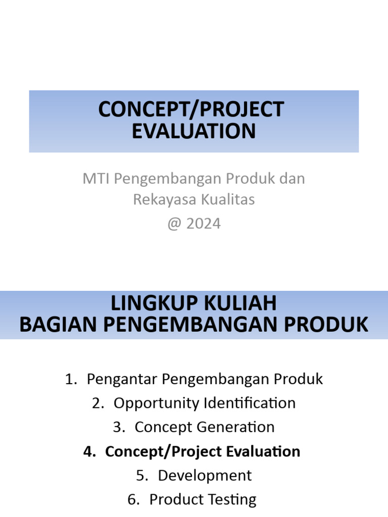 MTI Concept Project Evaluation 2024 | PDF | Internal Rate Of Return ...