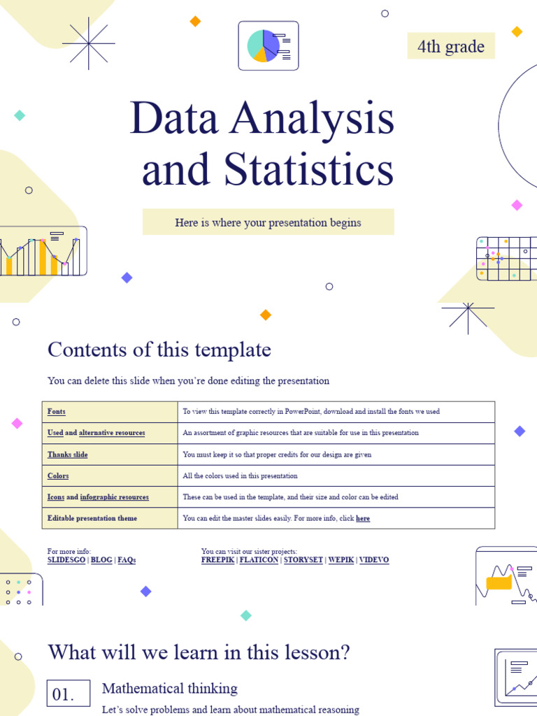 Data Analysis and Statistics - 4th Grade by Slidesgo | PDF | Art