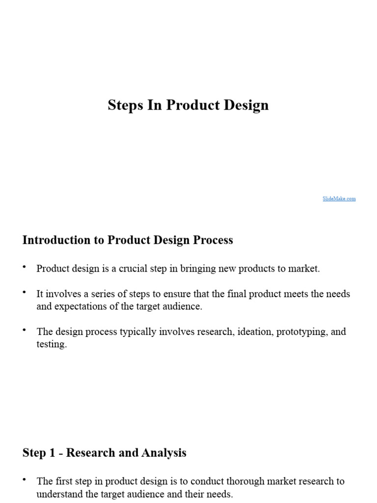 Steps In Product Design | PDF | Prototype | Usability