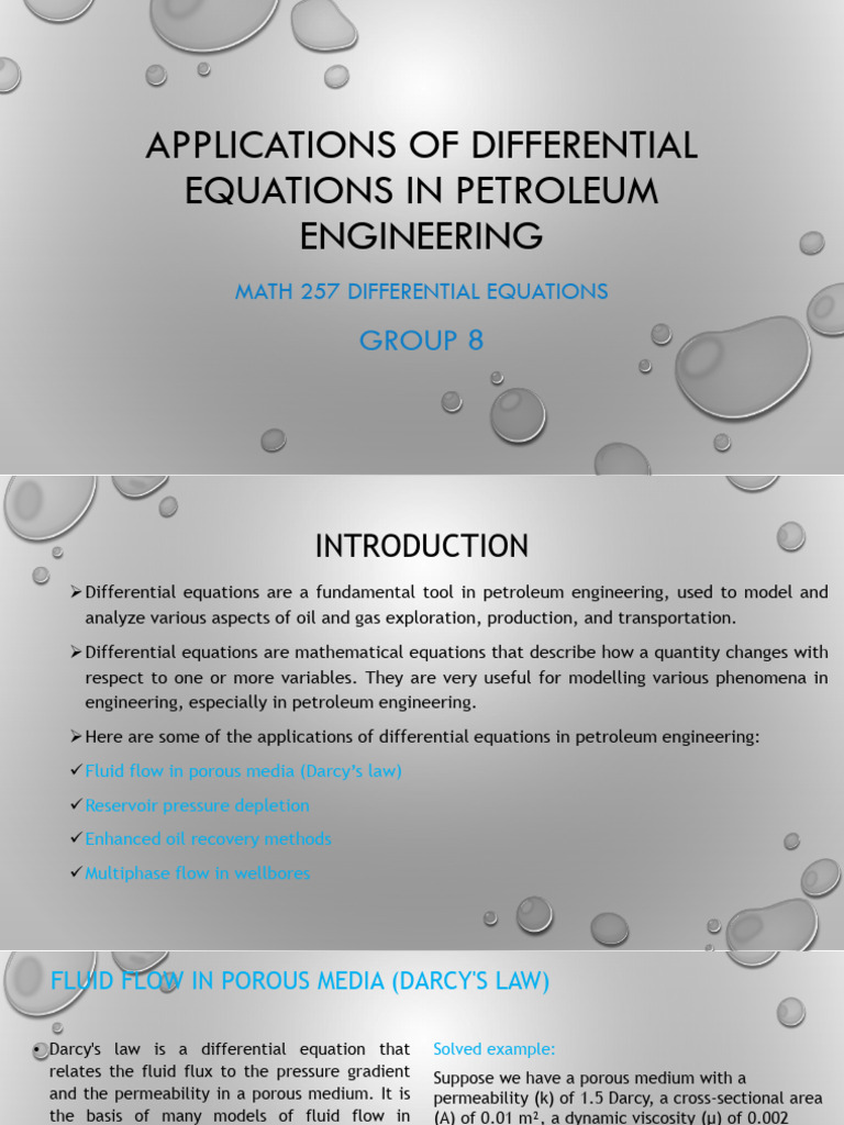 Applications of Differential Equations in Petroleum Engineering | PDF ...