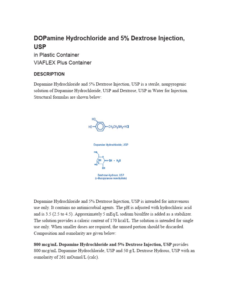 DOPamine D5W PI | PDF