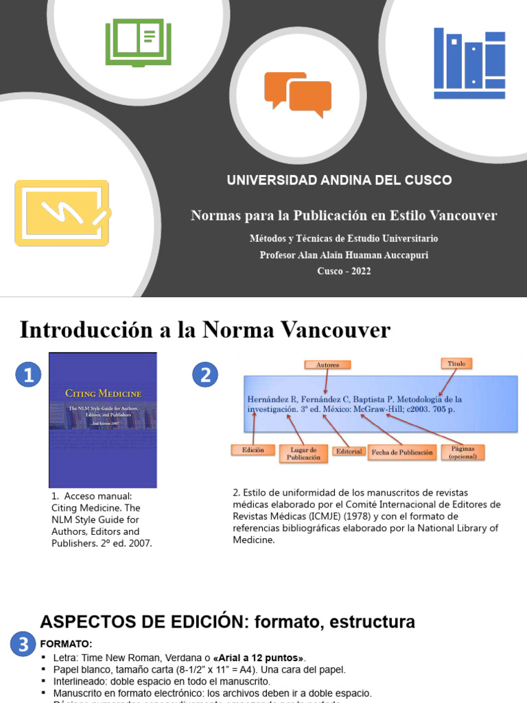 Normas para La Publicación en Estilo Vancouver | PDF | Citación ...