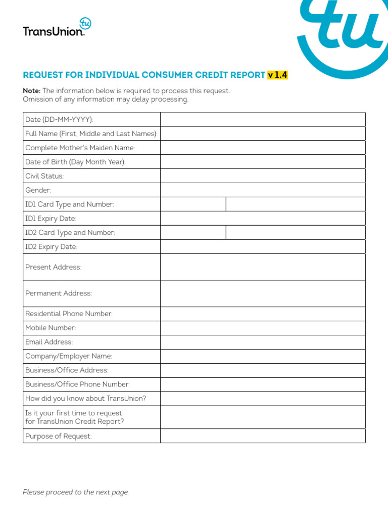 Credit Report Request Form | PDF