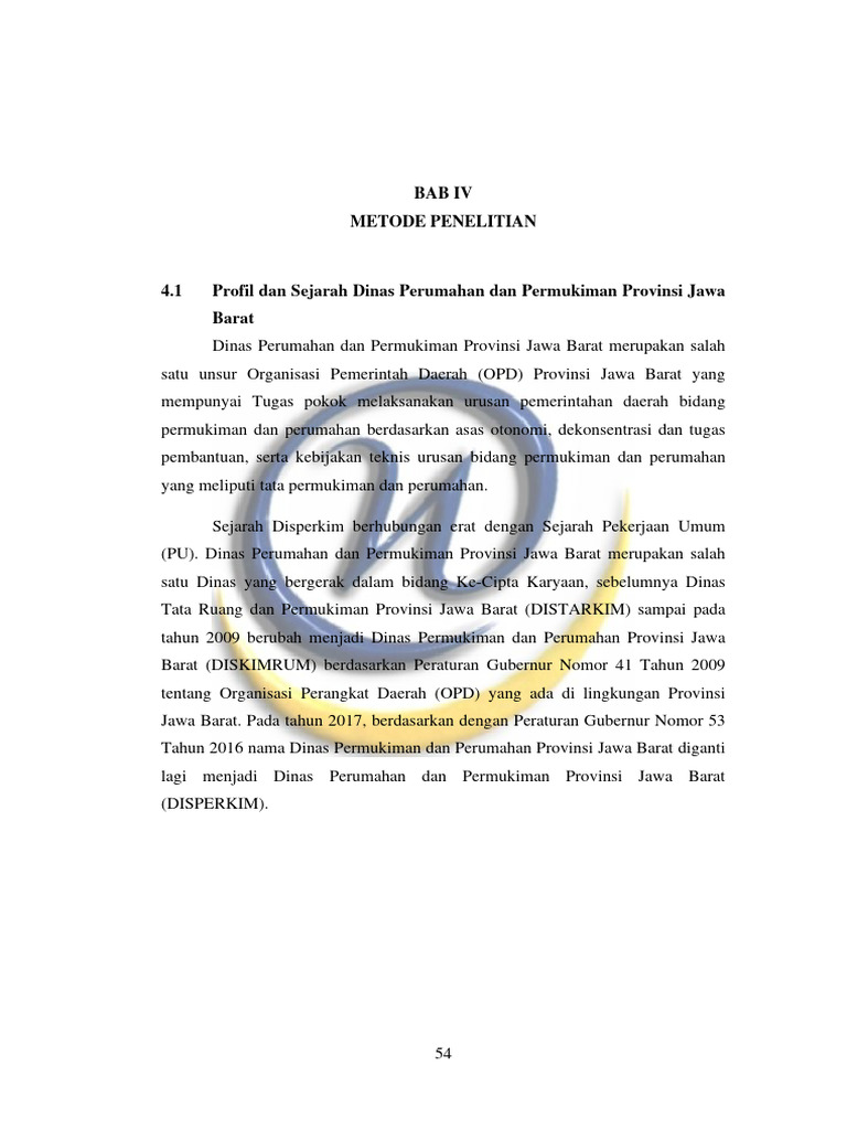 Sejarah dan Logo DISPERKIM Jabar | PDF