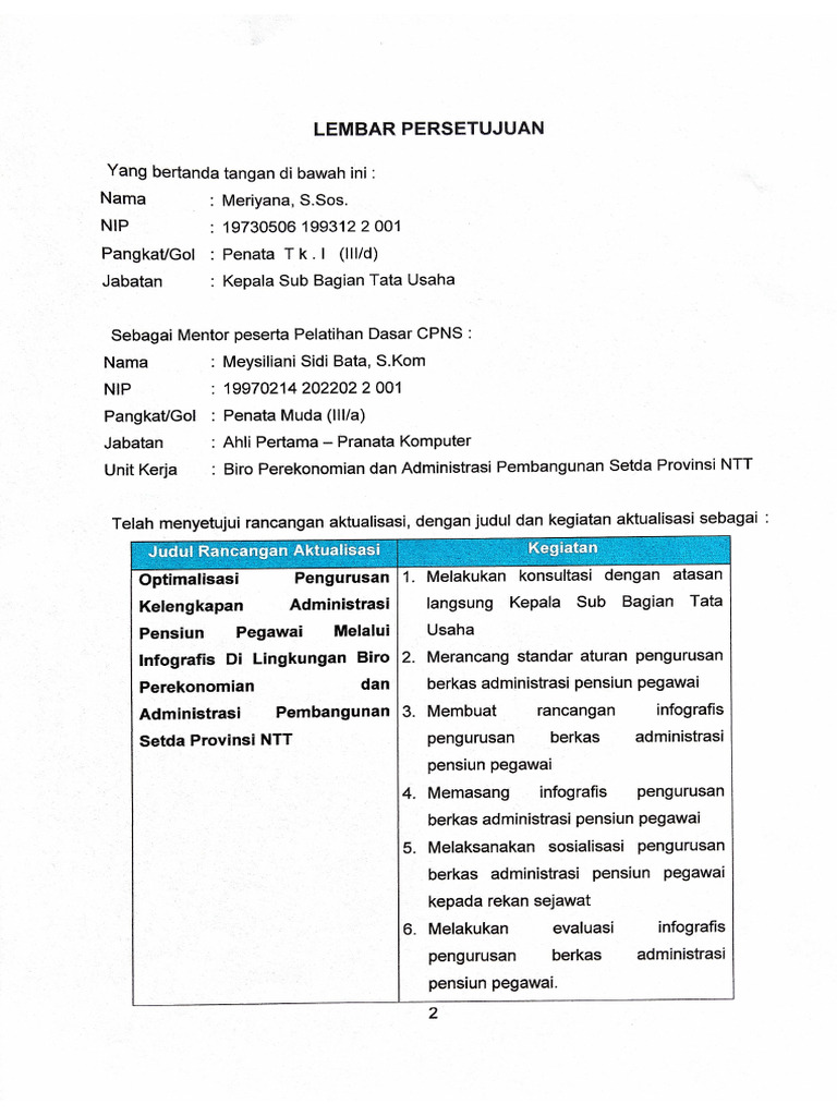 Lembar Persetujuan | PDF