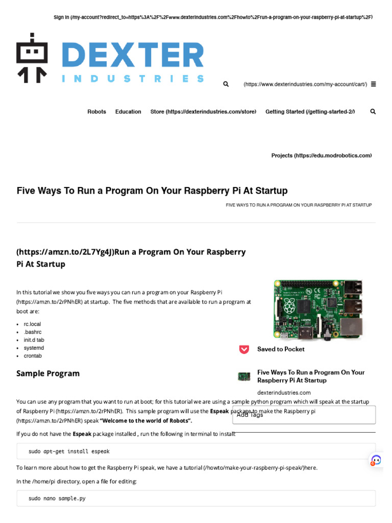 Five Ways to Run a Program On Your Raspberry Pi At Startup | PDF | Operating System Technology ...