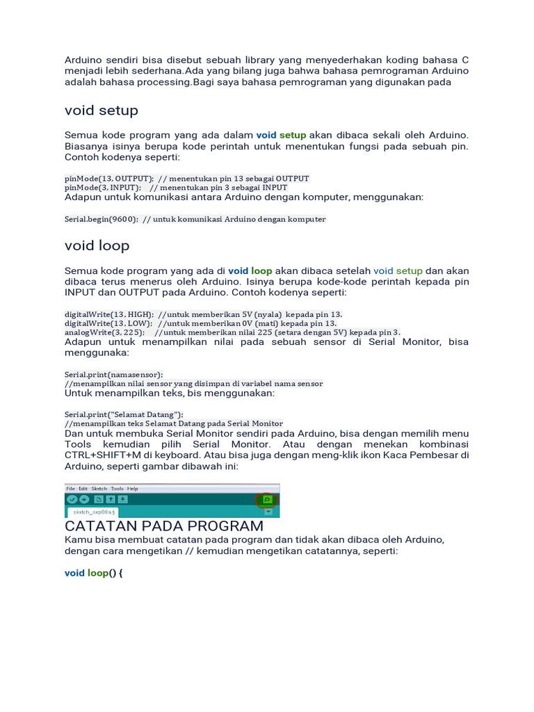 Program Dasar Arduino | PDF