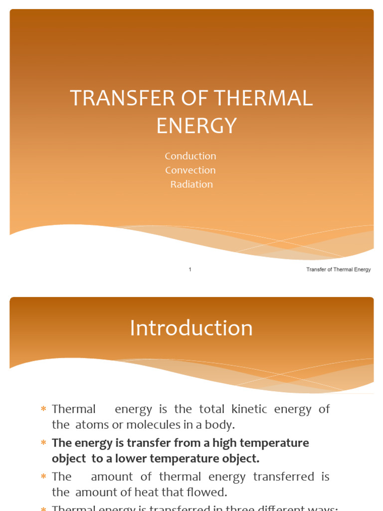 11-Transfer of Thermal Energy | PDF | Thermal Conduction | Convection