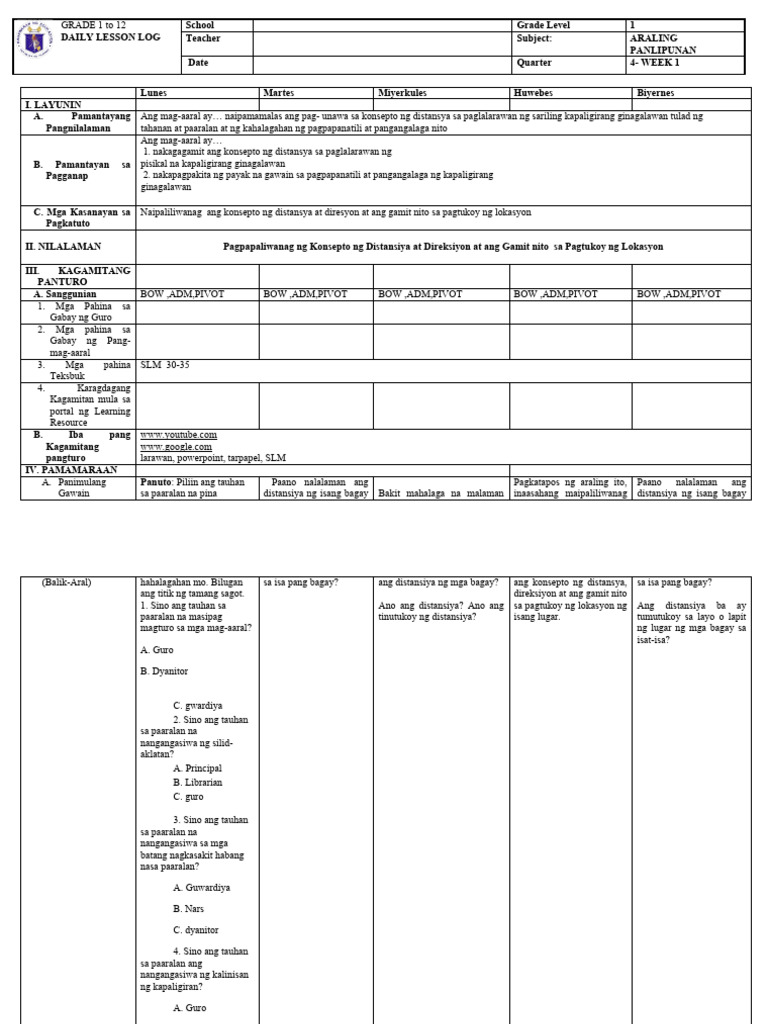 Q4 WK1 Grade 1 Ap | PDF
