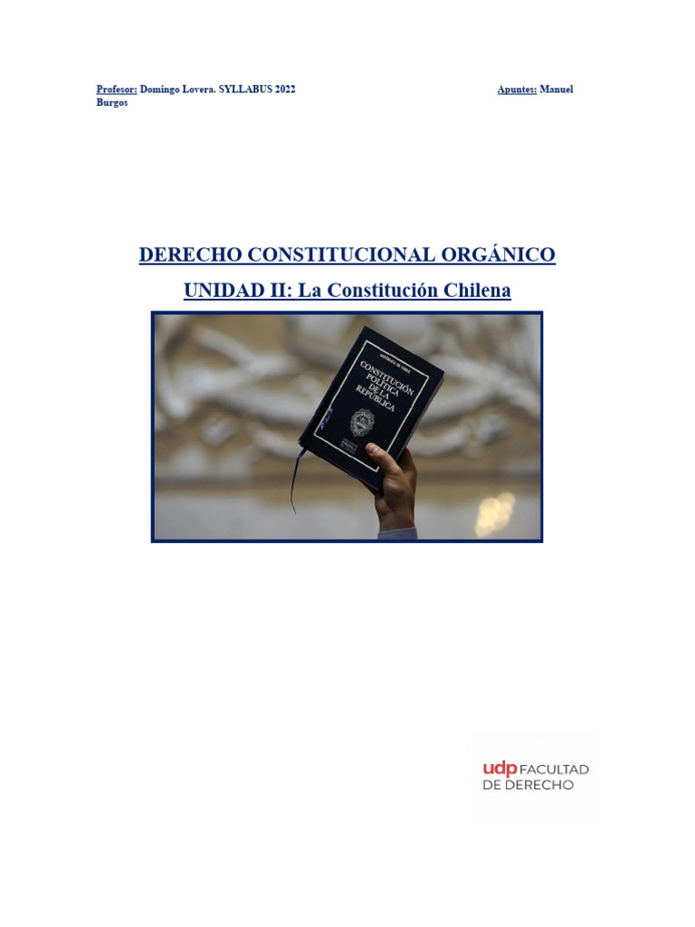 Unidad Ii La Constitucion Chilena Pdf Regulación Jurisdicción