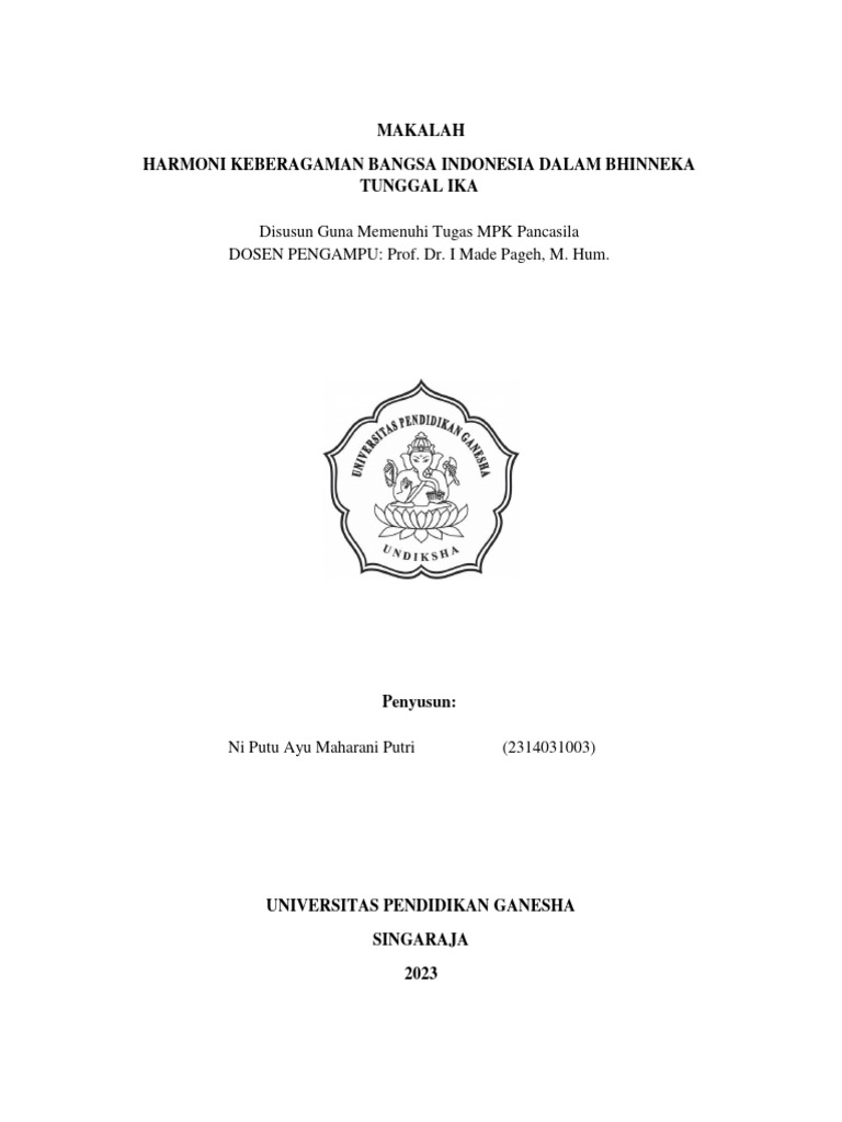 Makalah Uas MPK Pancasila | PDF