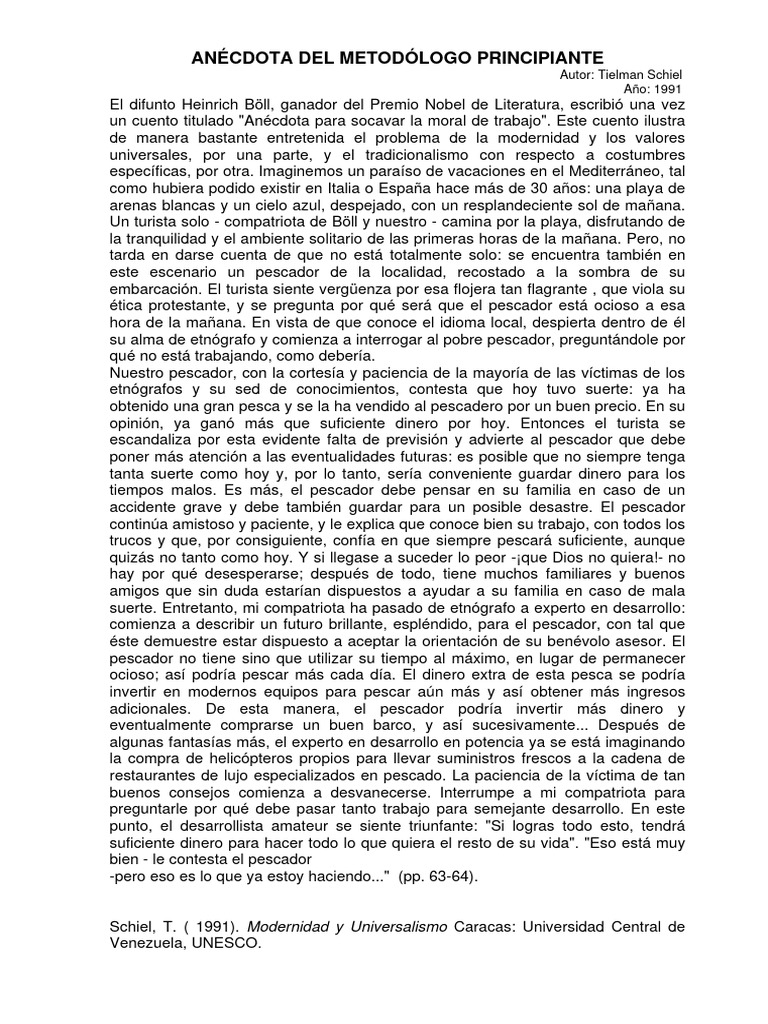 Anecdota Del Metodologo Principiante | PDF
