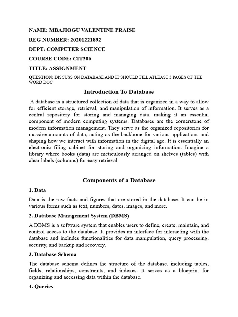 Introduction To Database | PDF | Relational Database | Databases