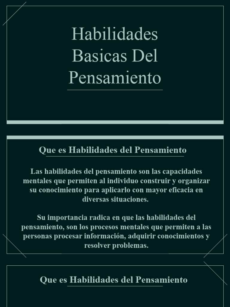 Habilidades Basicas Del Pensamiento - Lisandro Loyo | PDF | Pensamiento | Observación