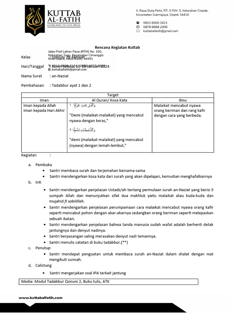 RK - An Naziat Ayat1&2.Q2B Akhwat | PDF
