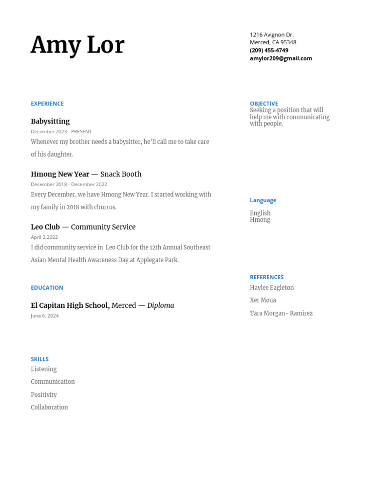 Resume - Amy Lor | PDF