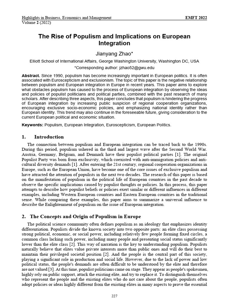 The Rise of Populism and Implications On European | PDF | Populism ...