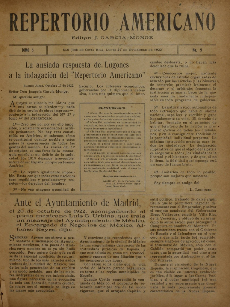 Repertorio Americano. Carta de Jose Vasconcelos a Gabriela Mistral | PDF