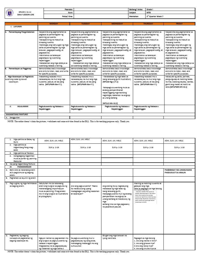 DLL MTB Mle Q3 W7 | PDF