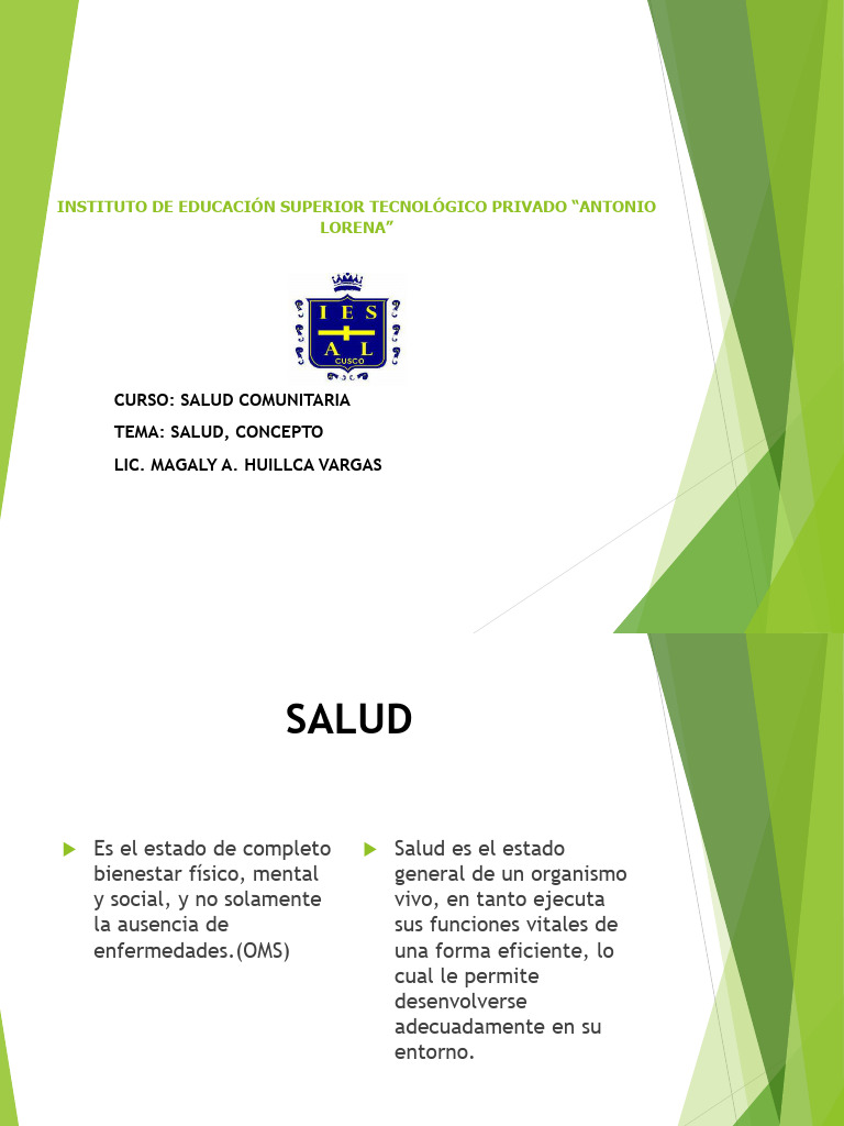 Salud Concepto | PDF | Relaciones personales, crianza y desarrollo personal | Salud y bienestar