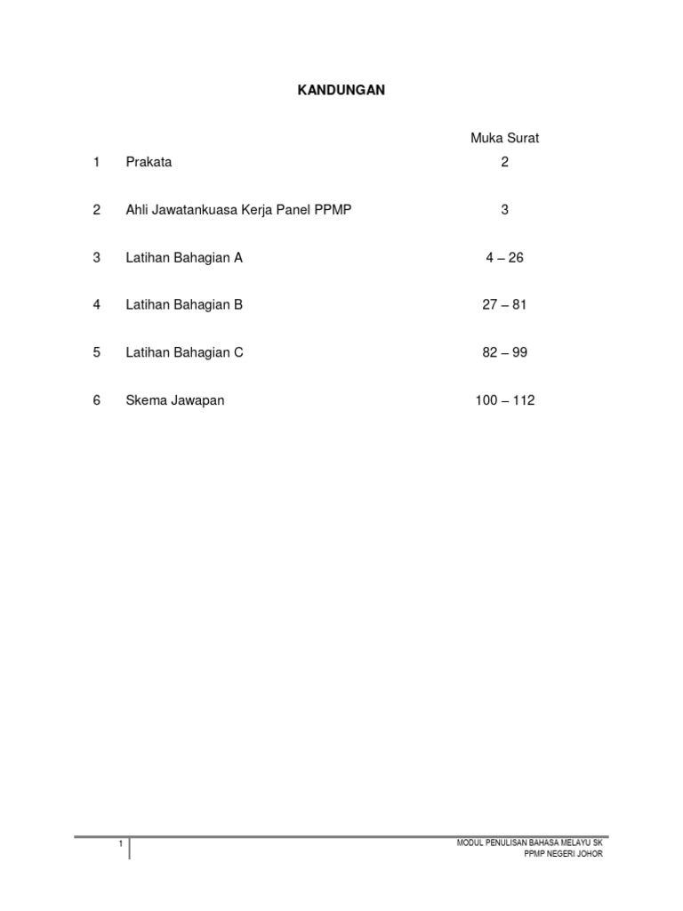 BM Penulisan UPSR Modul PPMP JOHOR | PDF