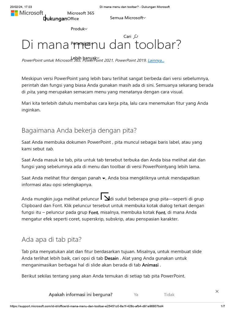 Di Mana Menu Dan Toolbar - Dukungan Microsoft | PDF