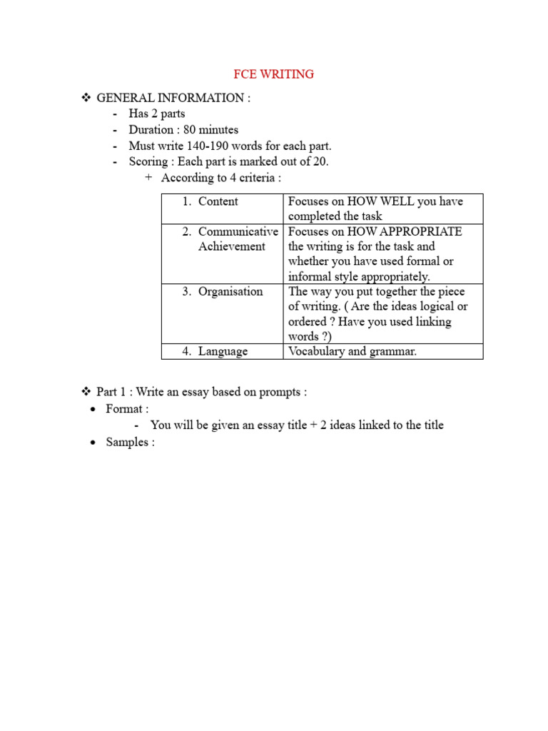 Fce Writing | PDF | English Language | Essays