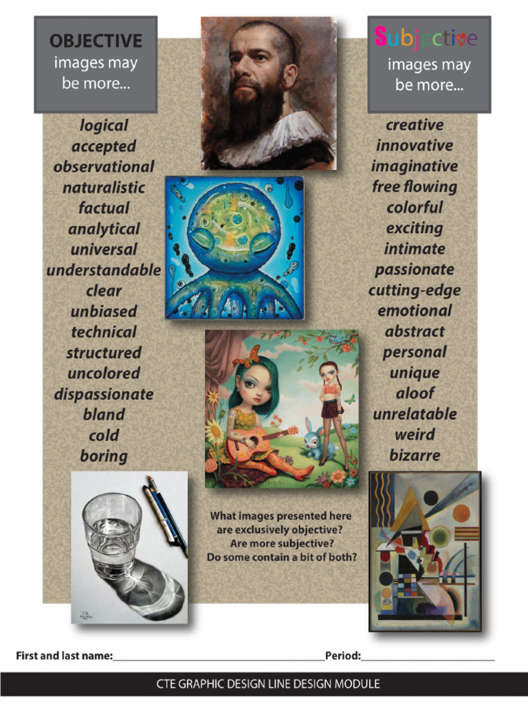 Line Worksheet 5 - Subjective vs. Objective P2 | PDF