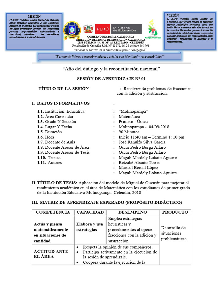 SESION 1 | PDF | Aprendizaje | Maestros