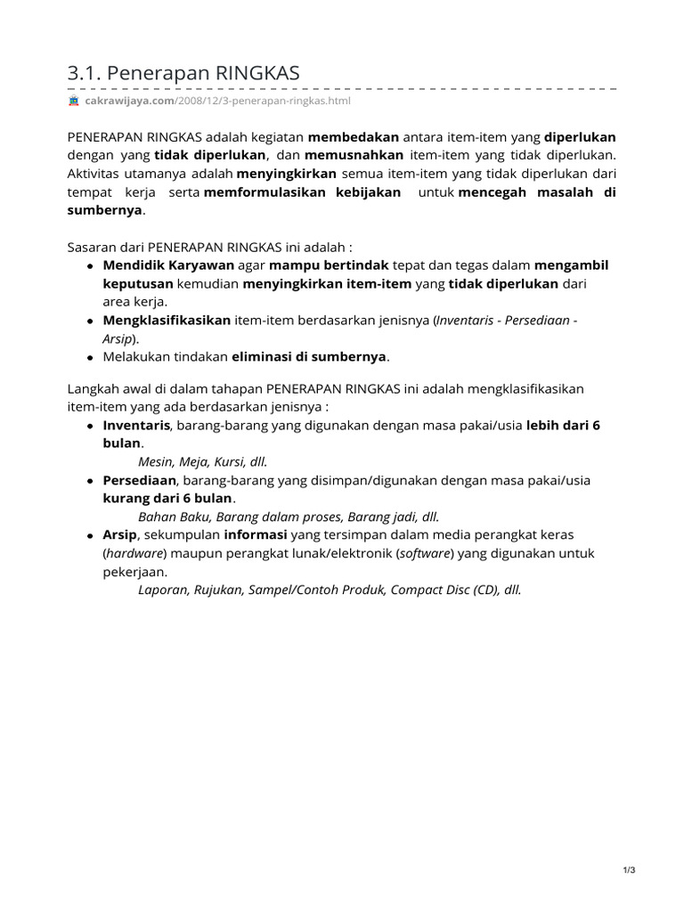 31 Penerapan RINGKAS | PDF